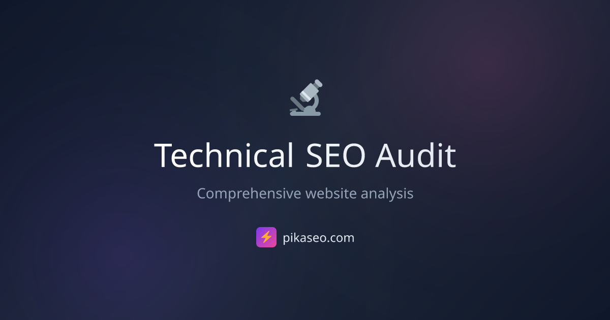 Free Technical SEO Audit Tool - Comprehensive Website Analysis | PikaSEO